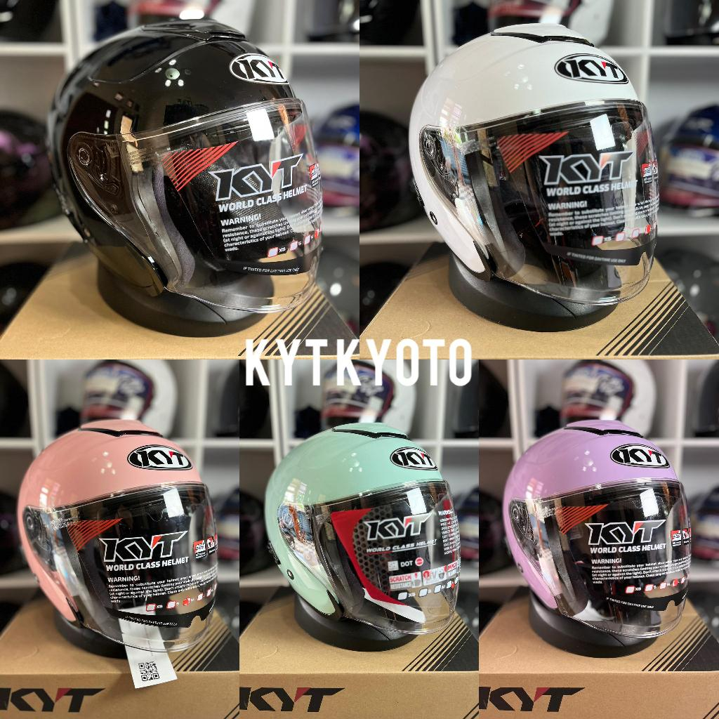 Jual Helm KYT Kyoto Solid Original KYT Official (Black, White, Sage ...