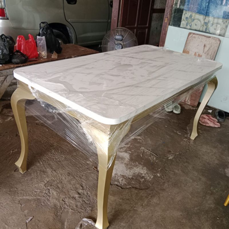 Jual meja makan ukuran 120cm top table hpl marmer meja duco meja makan ...