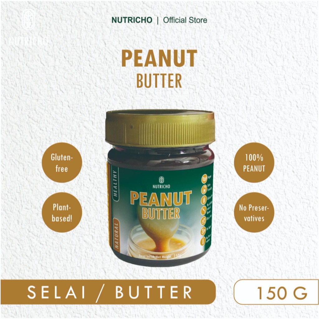 Jual Nutricho Selai Kacang Tanah - Peanut Butter 150g - Sehat Vegan ...