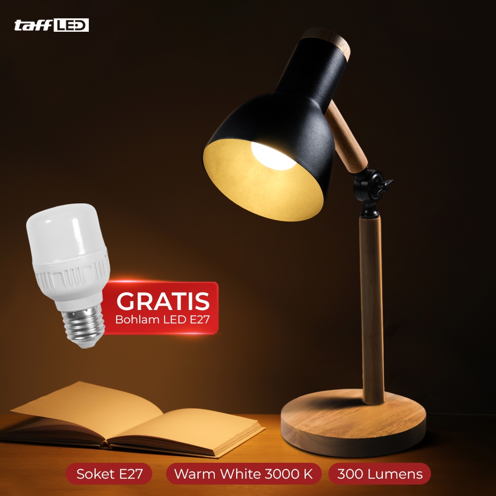 Jual TaffLED Pookin Lampu Meja Belajar LED Model Nordic Wooden Art 5W ...
