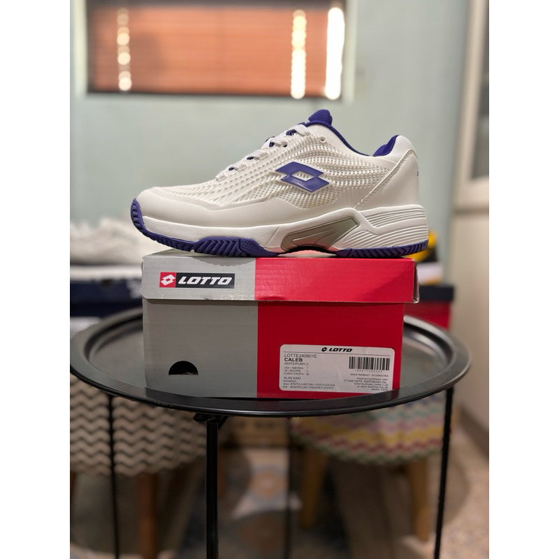 Jual Sepatu LOTTO CALEB tennis white purple | Shopee Indonesia