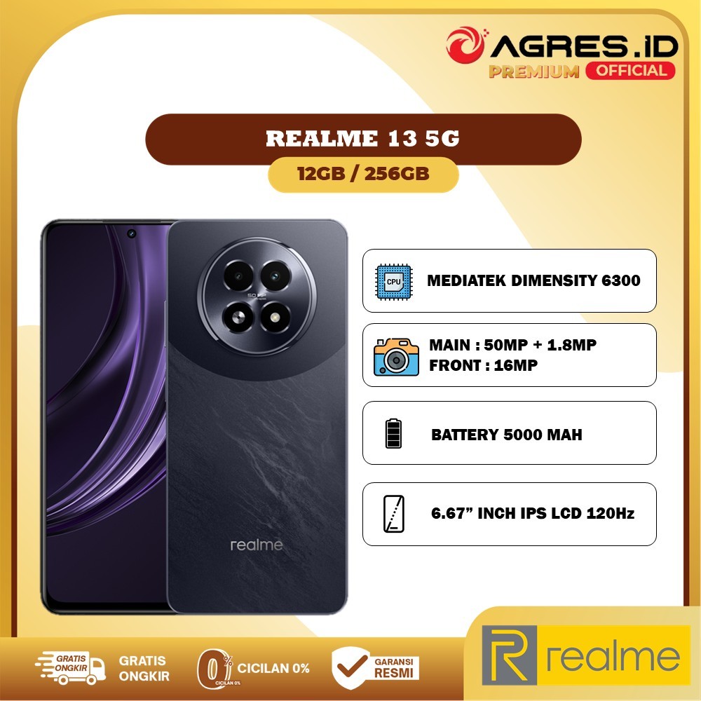 Jual Realme 13 5G 12GB+256GB (Prosesor 5G Dimensity 6300 | Pendingin VC Stainless Steel | 45W ...