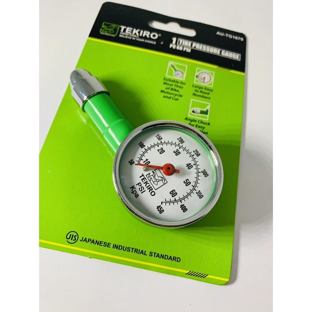 Jual PENGUKUR TEKANAN ANGIN BAN TEKIRO 60 psi MODEL BULAT TIRE GAUGE ...