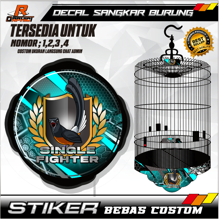 Jual STICKER DECAL SANGKAR / KANDANG MURAI || stiker racing single ...