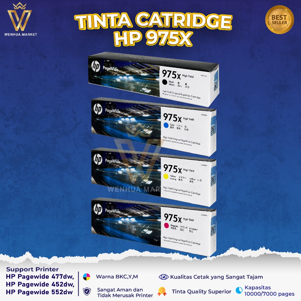 Jual Tinta Cartridge HP 975X Tipe Printer HP Pagewide 477dw 452dw 552dw ...