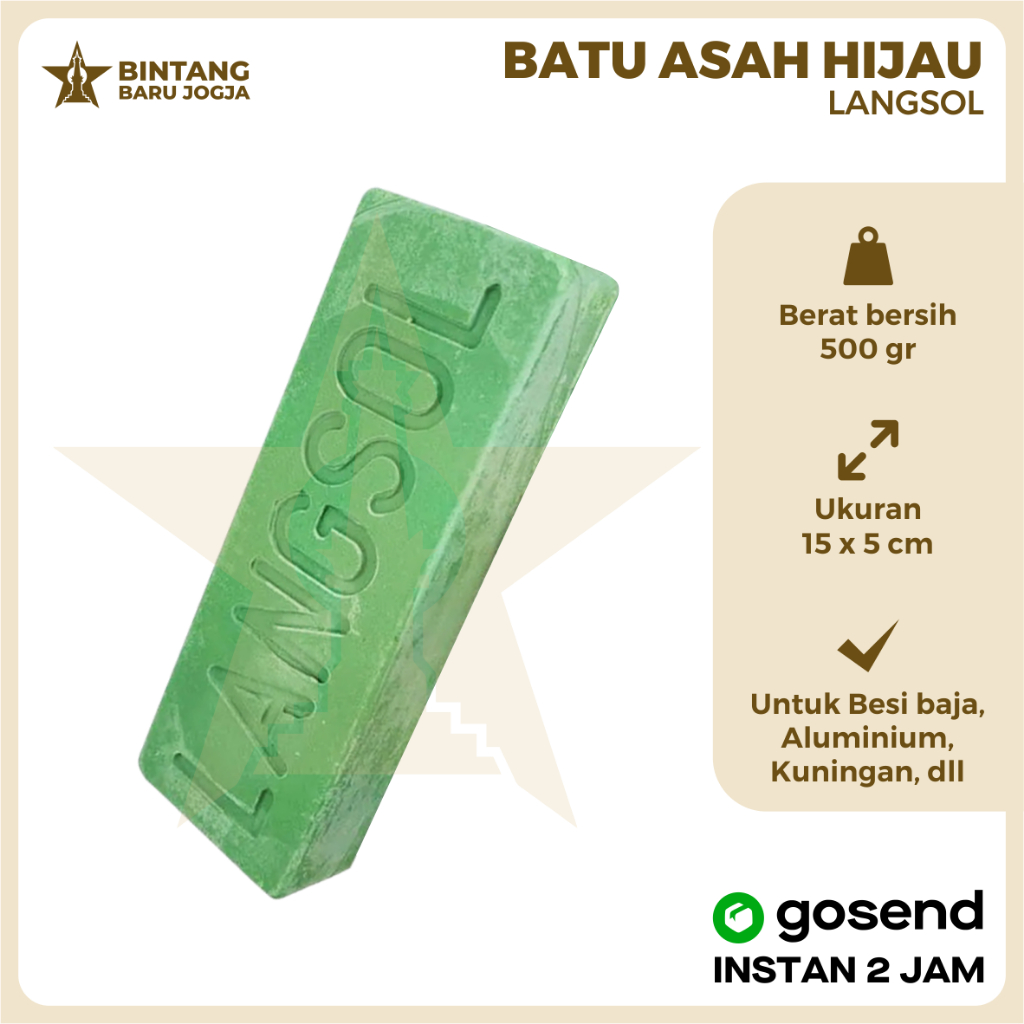 Jual LANGSOL Batu Poles Hijau / Batu Hijau / Batu Poles Sabun Stainless ...
