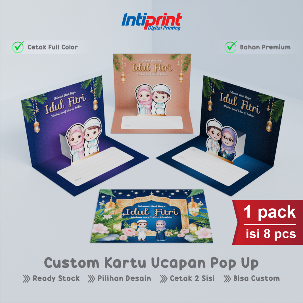 Jual Kartu Ucapan Lebaran Idul Fitri POP UP 3D - Custom Greeting Card ...