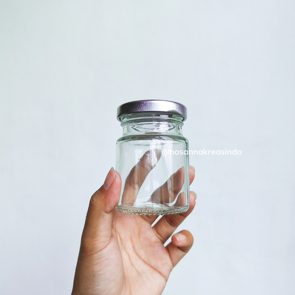Jual Jar Kaca Tutup Silver Vacuum Lid 70 ml / Toples Kaca Bulat Tutup ...