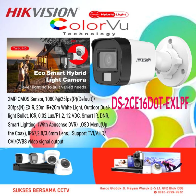 Jual cctv outdoor hikvision 2mp smart hybrid DS-2CE16D0T-EXLPF | Shopee Indonesia