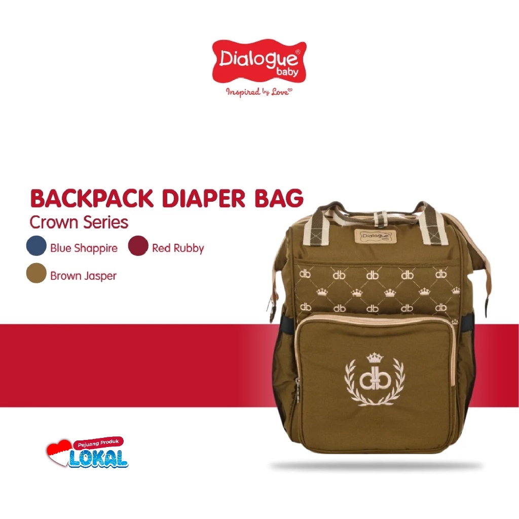 Jual Dialogue Baby Tas Bayi Ransel 3 In 1 Diapers Bag Crown Series ...