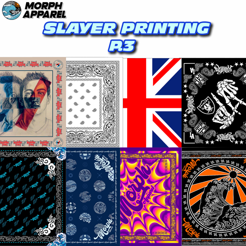 Jual Bandana Scarf Slayer Bando Printing Motif Skena Punk - Bandana ...