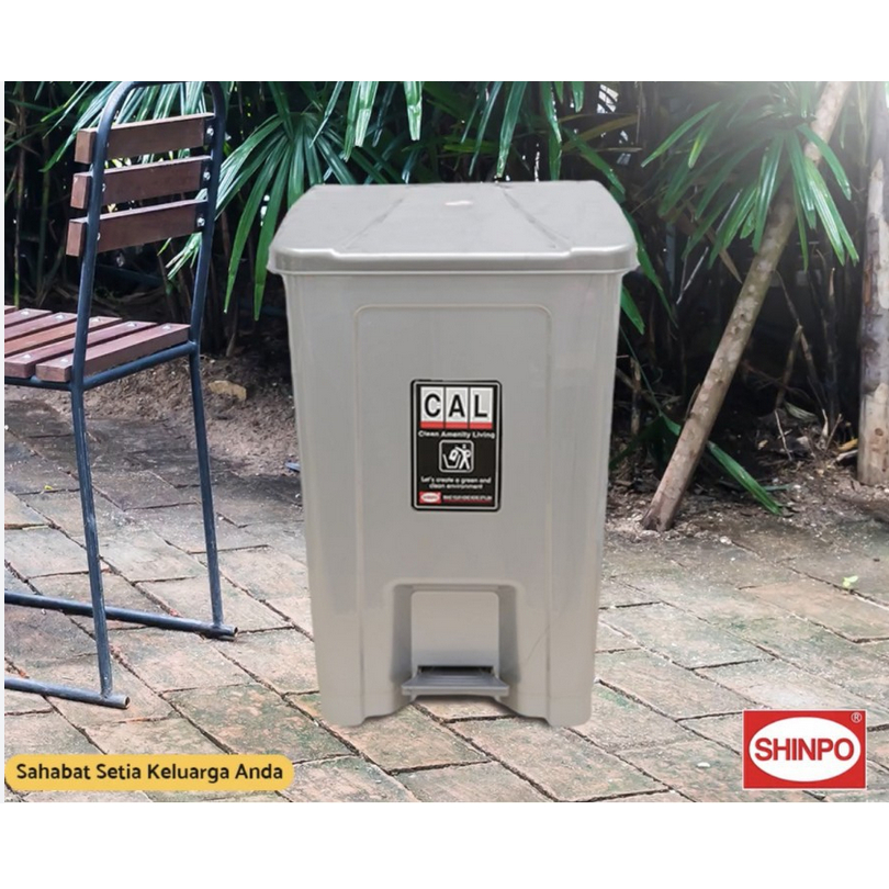 Jual Tempat Sampah Injak 50 Liter Shinpo 750 Segi Abu / Kotak Pembuangan Sampah Dust Bin CAL ...