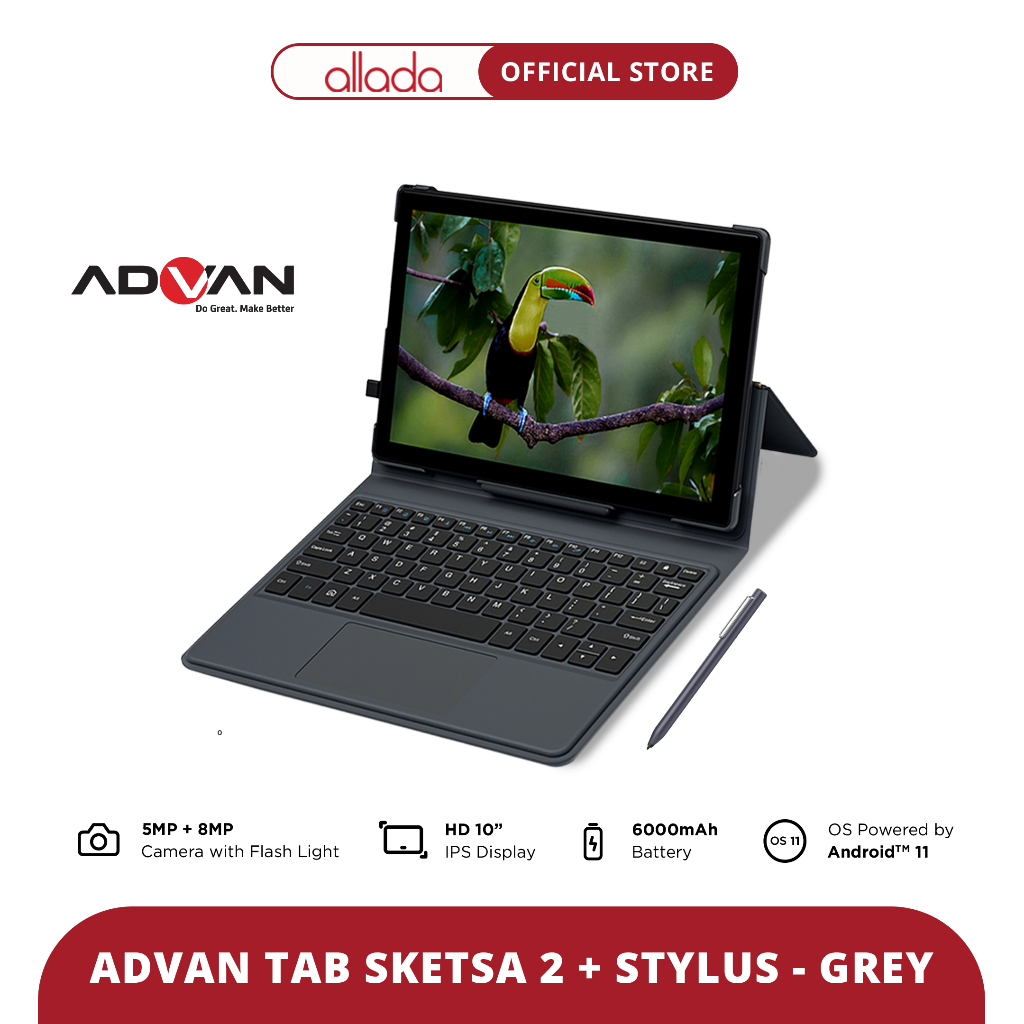 Jual ADVAN TAB SKETSA 2 + STYLUS + KEYBOARD CASE - GREY | Shopee Indonesia
