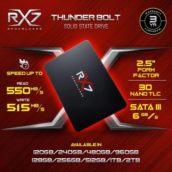 Jual SSD RX7 128GB / 256GB / 512GB / 1TB SOLID STATE DRIVE SATA 3 - 100 ...