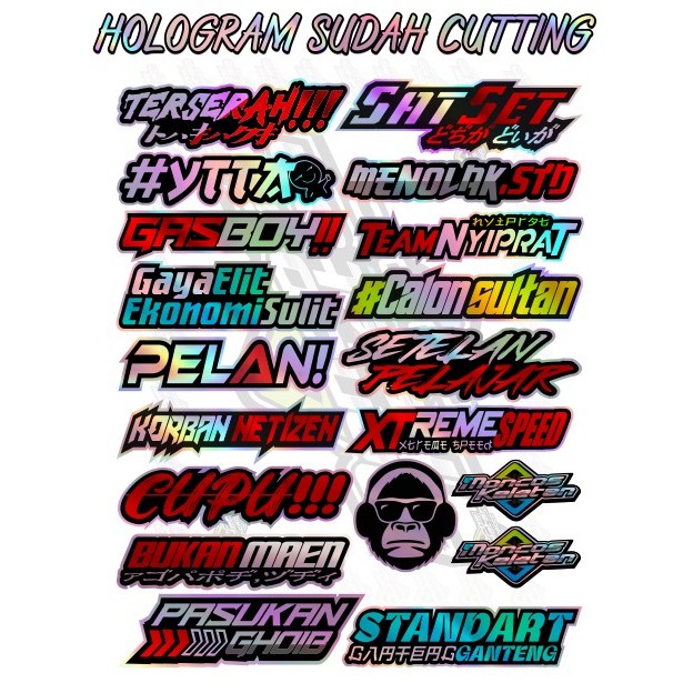 Jual Stiker Motor,stiker kata kata,sticker hologram stiker helm ...