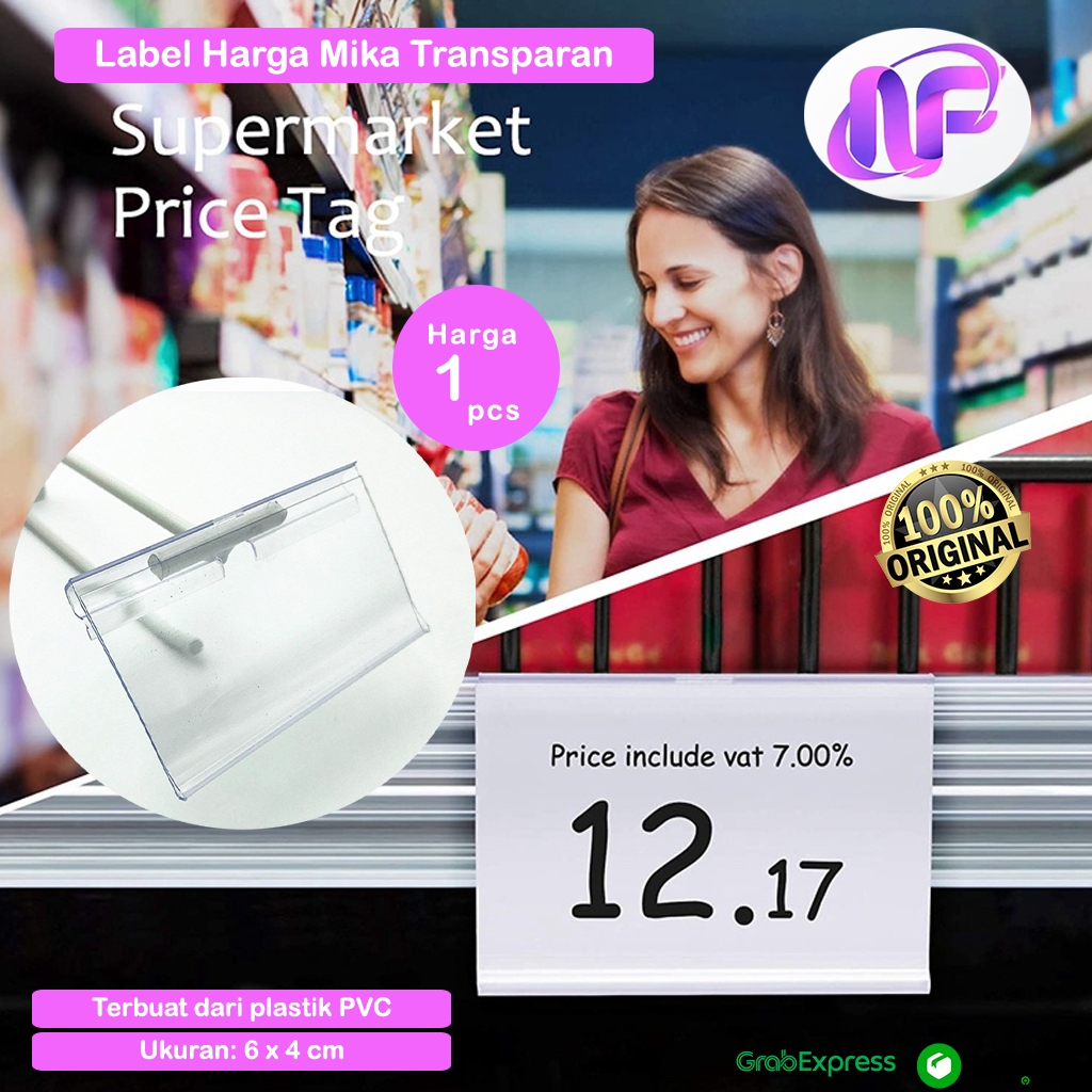 Jual Mika Label Harga Price Tag Rak Display Mika Plastik Transparan ...