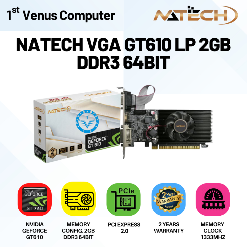 Jual VGA CARD / VGA NVIDIA GT730 / VGA GT730 / VGA NATECH GT730 LP 4GB ...
