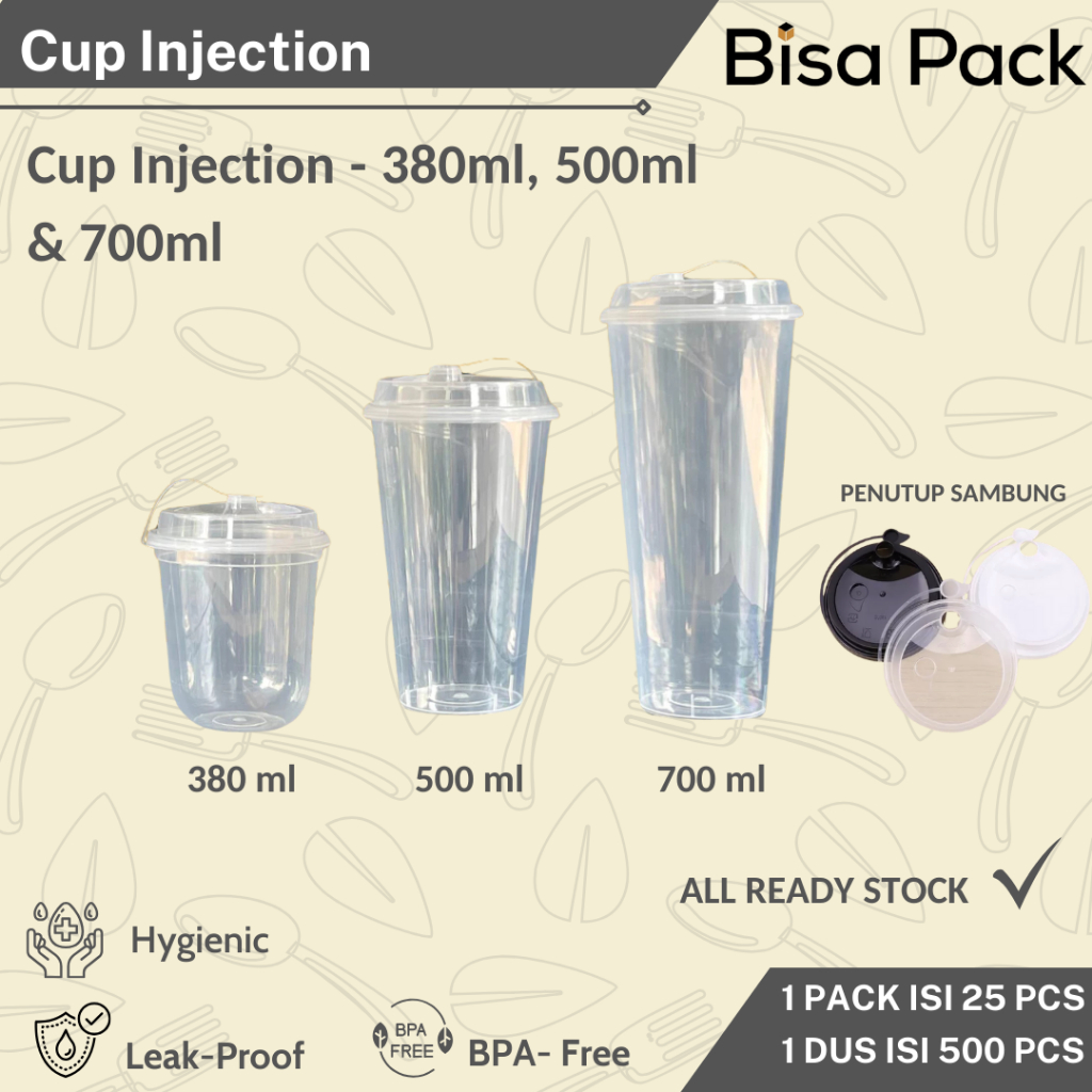 Jual [ISI 25PCS] Thinwall Cup Injection Tebal 12oz 380ml | 16oz 500ml ...