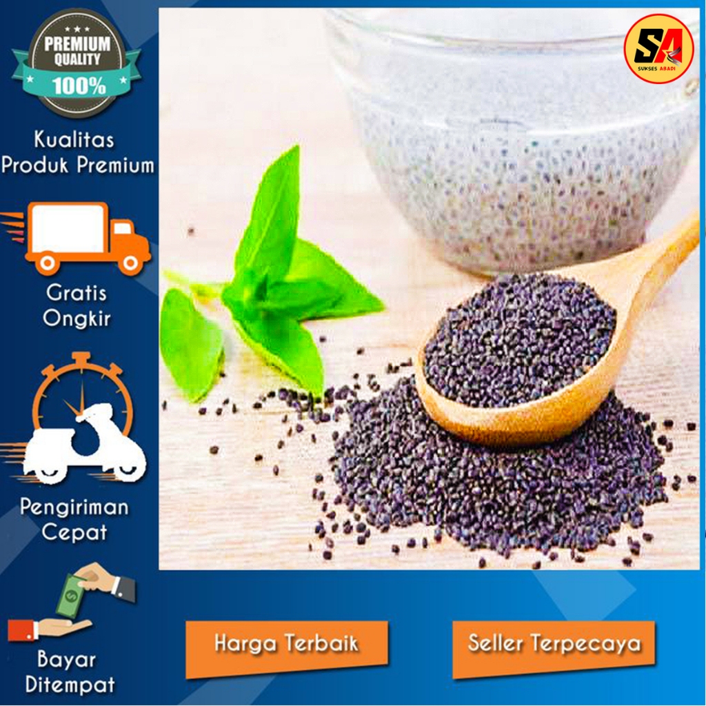 Jual Biji Selasih / Basil Seed Kualitas Bagus Kemasan Repack 250 Gram ...