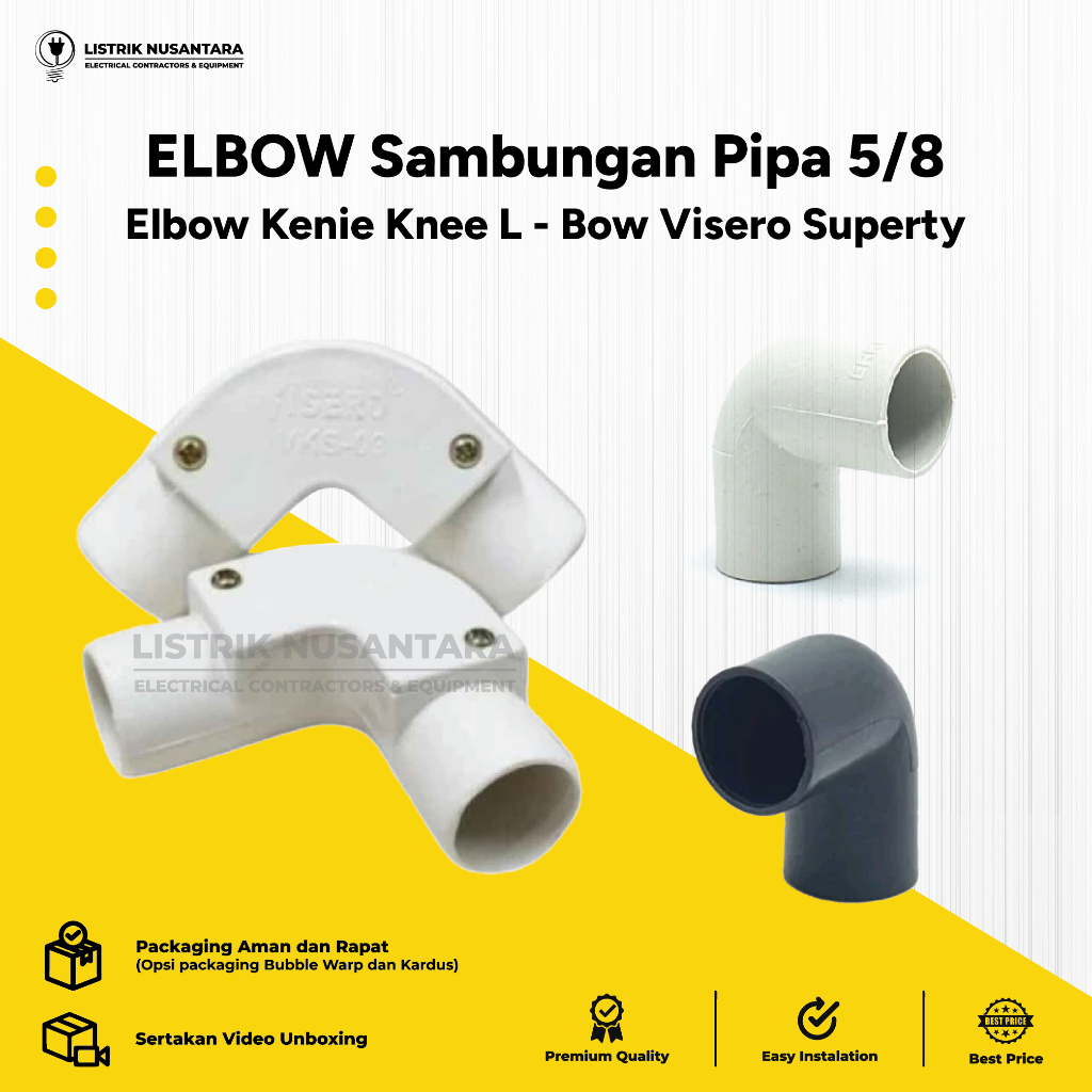 Jual Elbow Kenie Knee L - Bow Visero 20mm / 17mm Sambungan Pipa Listrik ...