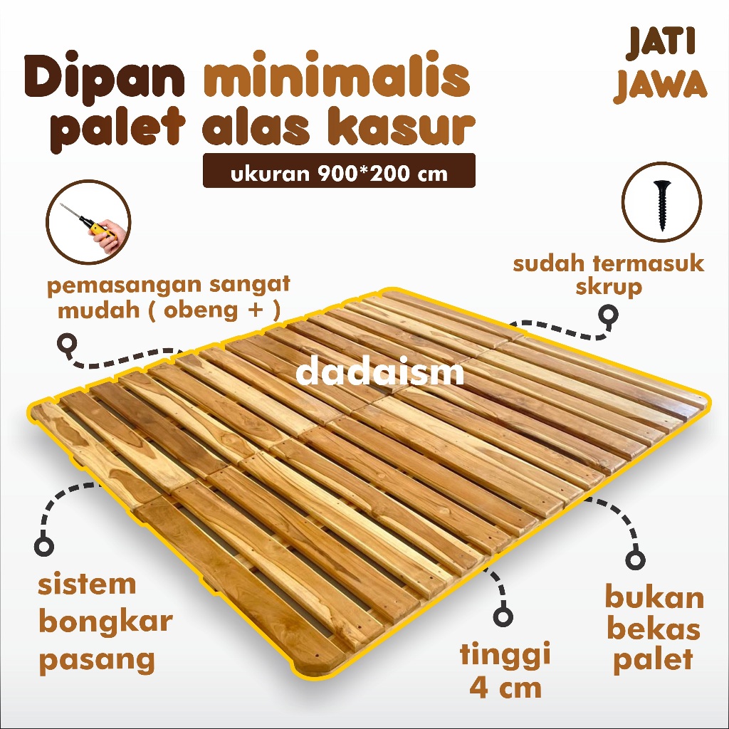 Jual Dipan Minimalis Palet Single Bed Alas Pelindung Matras Palet Kasur ...