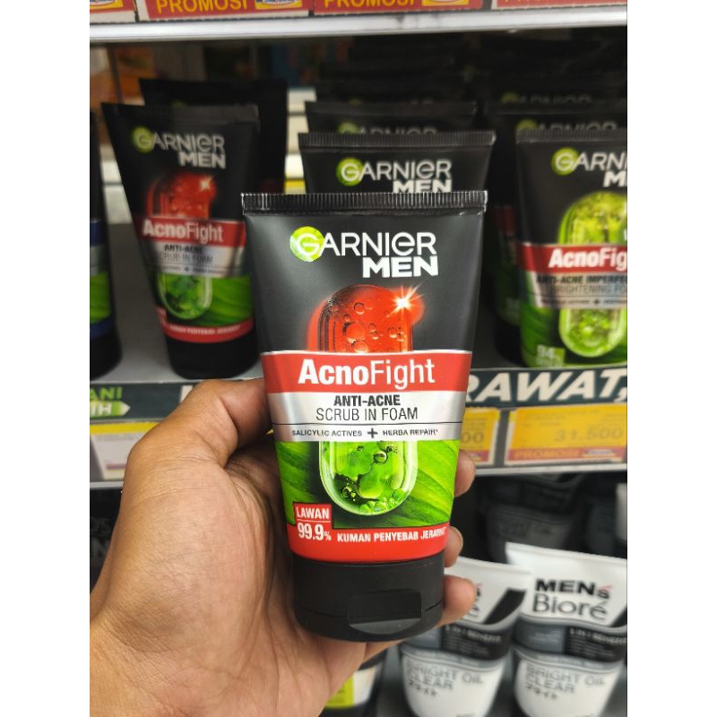 Jual Garnier Men Acno Fight Foam 6 in 1 anti Acne 100ml | Shopee Indonesia