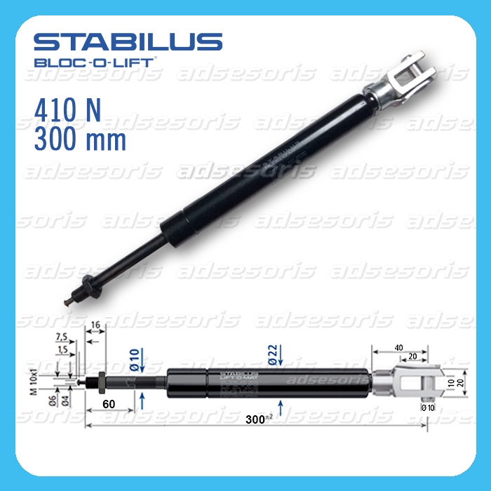 Jual Hidrolik Lockable Gas Spring Stabilus 300mm 410N Block O Lift ...