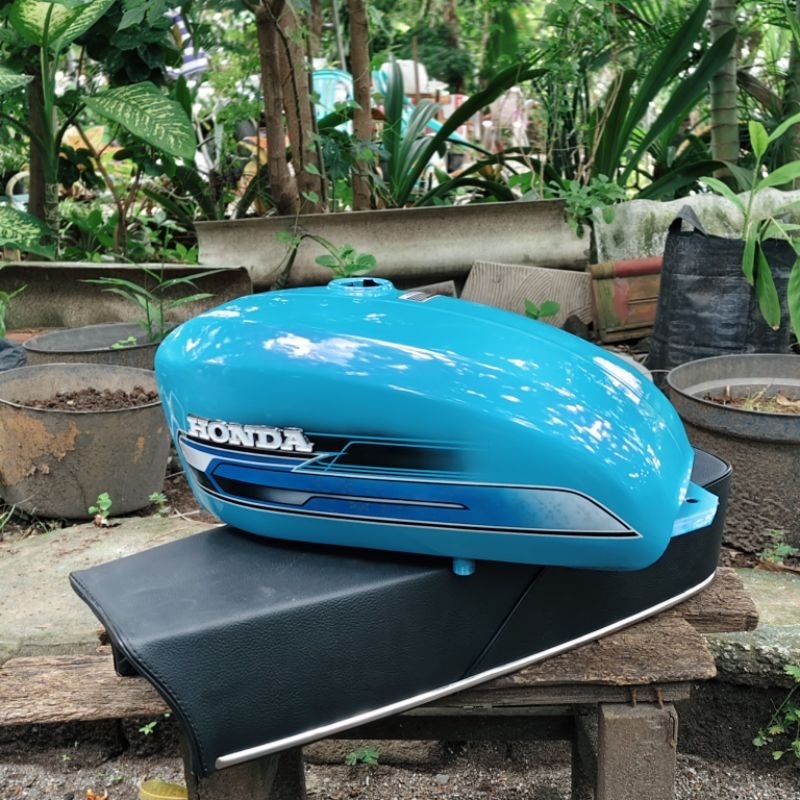 Jual tangki honda cb 100 cb 125 motif airbrush tangki biru set jog ...