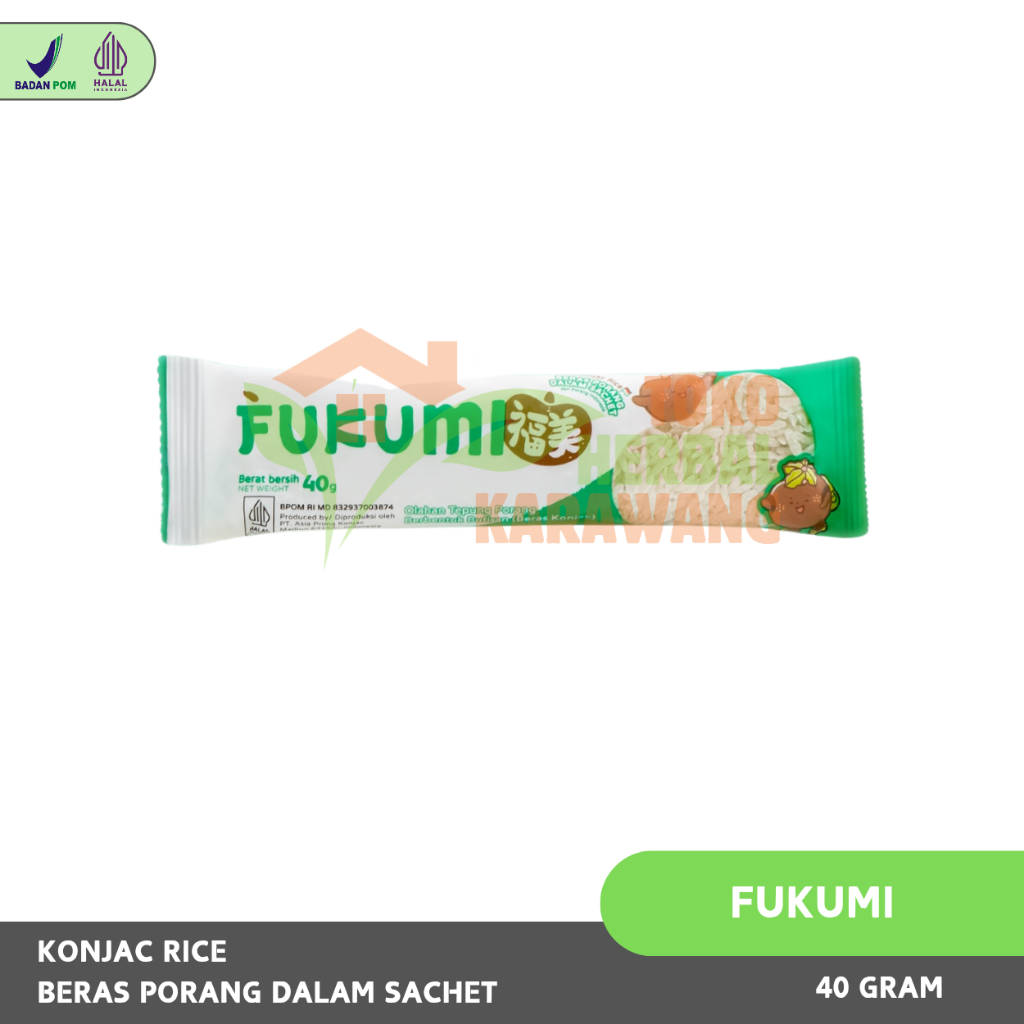 Jual FUKUMI Sachet 40gr – Beras Porang Instant Konjac Rice | Shopee ...