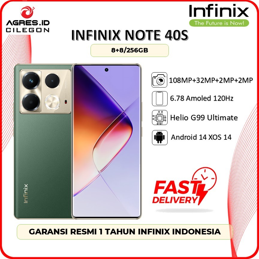 Jual Infinix Note 40S 8GB/256GB Helio G99 6.78” 3D Curved Amoled 120Hz Garansi Resmi INFINIX ...
