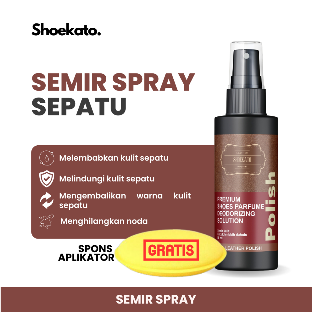 Jual Shoeka Semir sepatu spray semprot Kulit sintetis leather Putih ...
