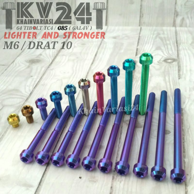 Jual Baut Titanium Small Head M6 Drat 10 M6 x 10 15 20 25 30 35 40 50 60 70 80 90 100 | Shopee ...