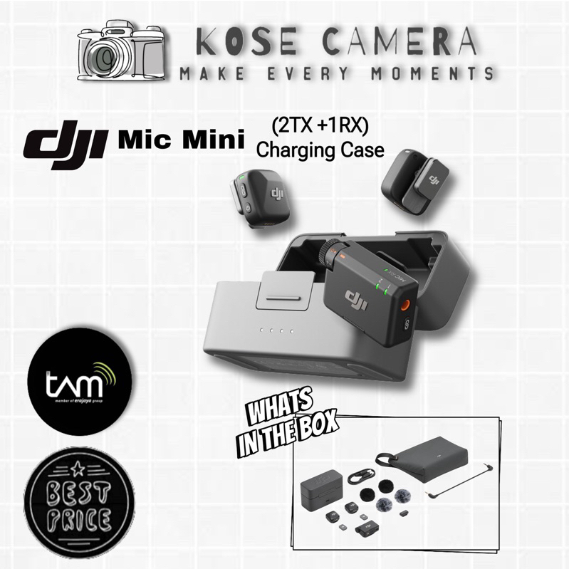Jual DJI Mic Mini Combo (2TX + 1RX + Charging Case) Wireless Microphone | Shopee Indonesia