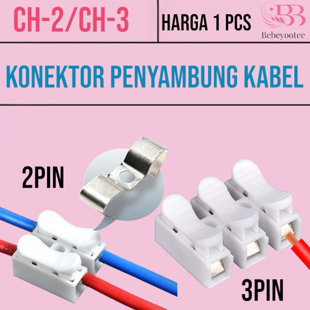 Jual Quick Connect CH-2/3 Wire Connector Terminal Sambungan Kabel CH-2/ ...