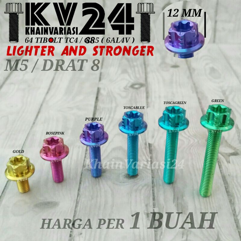 Jual Baut titanium gear big head 2key M5 x 10 15 20 25 30 35 40 | Shopee Indonesia