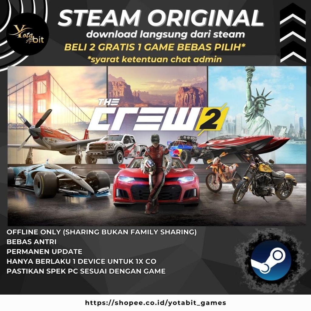 Jual The Crew 2 PC Game Original Offline | Shopee Indonesia