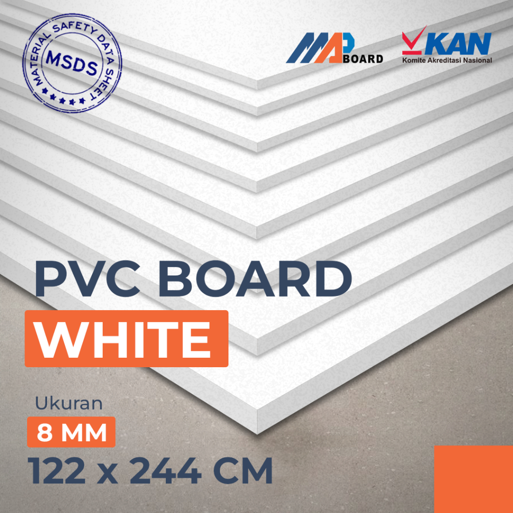 Jual Lembaran PVC Board | PVC Foam Board | Tebal 8mm Ukuran 122 x 244cm ...