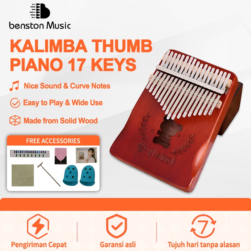 Jual Piano Jempol Kalimba Instrumen Pemula Kalimba 17 Nada Piano Mini ...