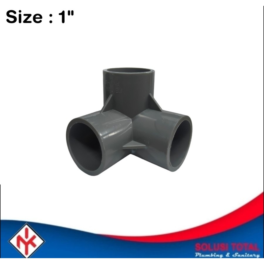 Jual Tee Elbow - Tee 3 way 90° 1 Inch PVC 1" / 32mm Nakama - ABU ABU ...