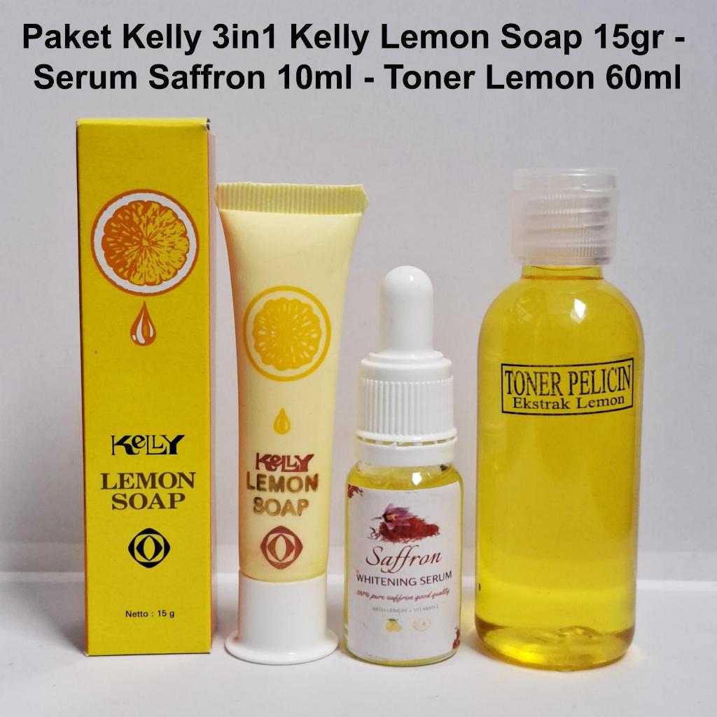 Jual Paket Kelly 3in1 ( Kelly Lemon Soap 15gr + Serum Saffron + Toner ...