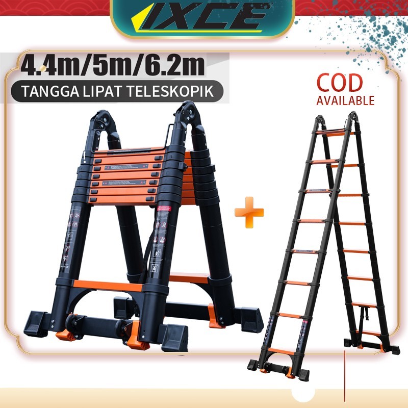 Jual IXCE Telescopic aluminium alloy tangga lipat-3-8M Adjustable ...