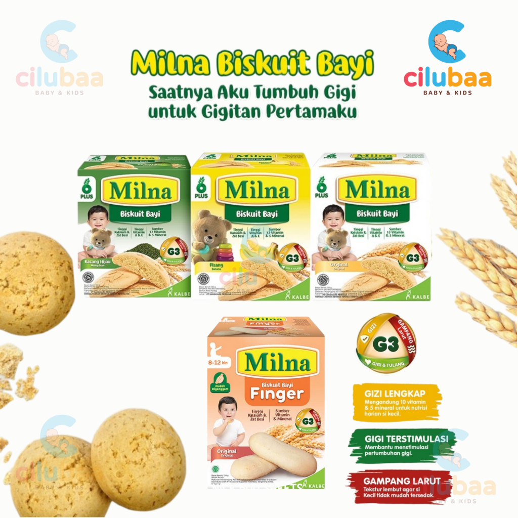 Jual MILNA BISKUIT BAYI 6+ / Biskuit Bayi Milna / Untuk 6 bulan ...