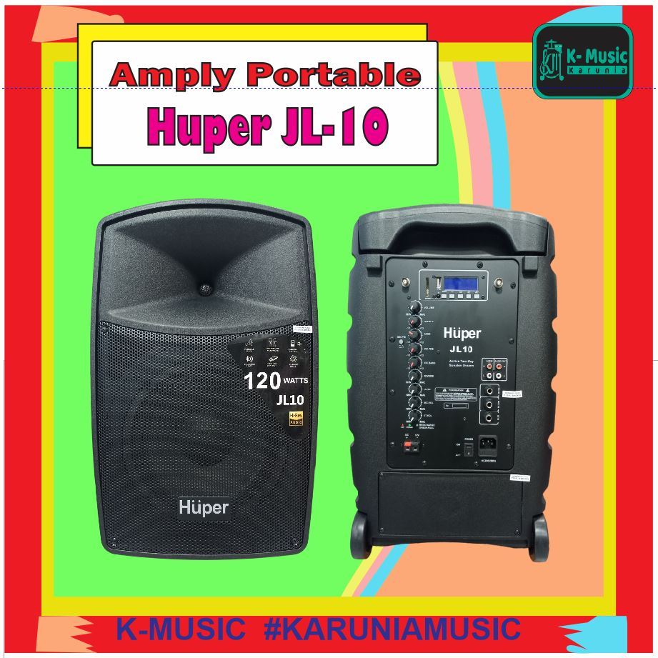 Jual Wireless Portable Speaker HUPER JL10 JL-10 woofer 10 inch ...