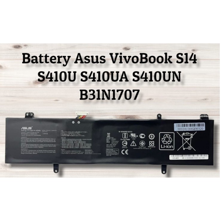 Jual original NEW Baterai batre battery batery laptop Asus Vivobook B31N1707 S14 S410 S410U ...