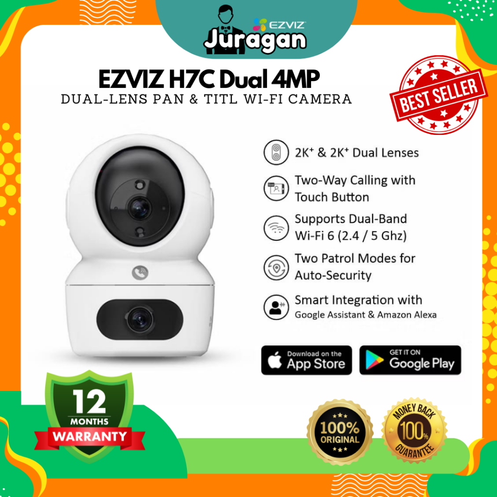 Jual CAMERA EZVIZ H7C 4MP+4MP DUAL LENS CAMERA 2K+ SMART WIFI PAN ...