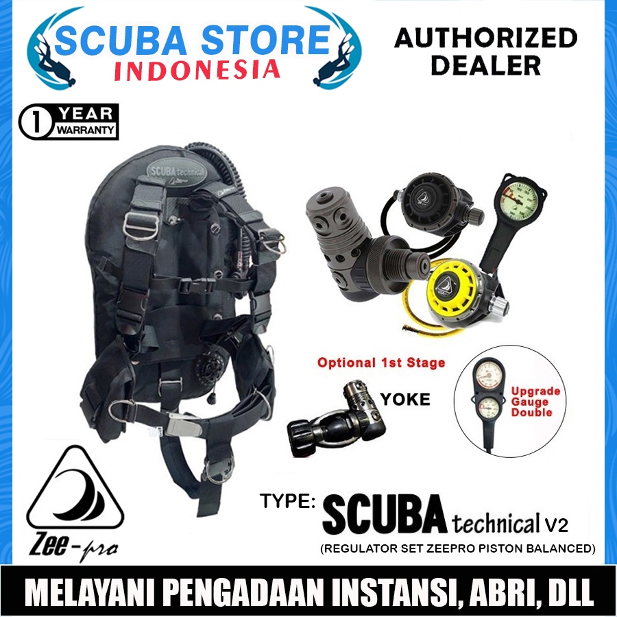 Jual Paket BCD Set Package Scubatech V2 Scuba Technical Regulator Octopus Console Zeepro 1st ...
