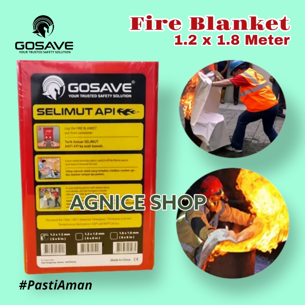 Jual Fire Blanket 1,2 x 1,8 Meter Selimut Api Safety Pemadam Kebakaran | Shopee Indonesia