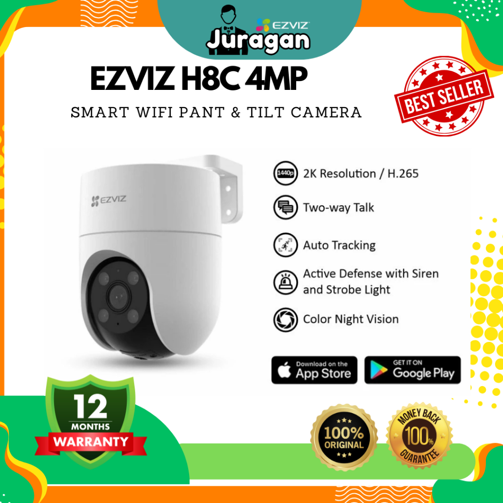 Jual Ezviz H8c 4MP 2K+ Outdoor CCTV Pan & Tilt Wifi IP Camera | Shopee ...