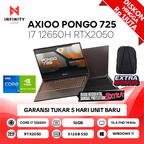 Jual LAPTOP AXIOO PONGO 725 RTX2050 CORE I7 12650H 16GB 512GB SSD W11 ...