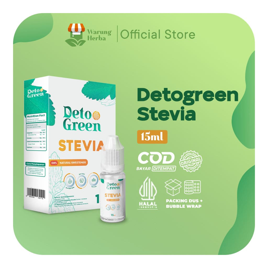 Jual DETOGREEN STEVIA Peemanis Alami Pengganti Gula 15 ML | Shopee ...